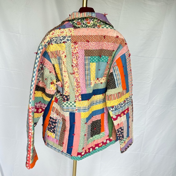 Bode | Jackets & Coats | Bode 93 Log Cabin Patchwork Cotton Jacket ...